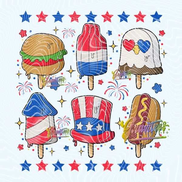 4th of July ice cream Design Png, 4th of July ice cream Clipart, 4th o ...