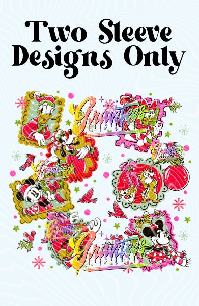 HAPPY HOLIDAYS MOUSE Sleeve Design Png for DTF or Shirt Printing, PNG ...