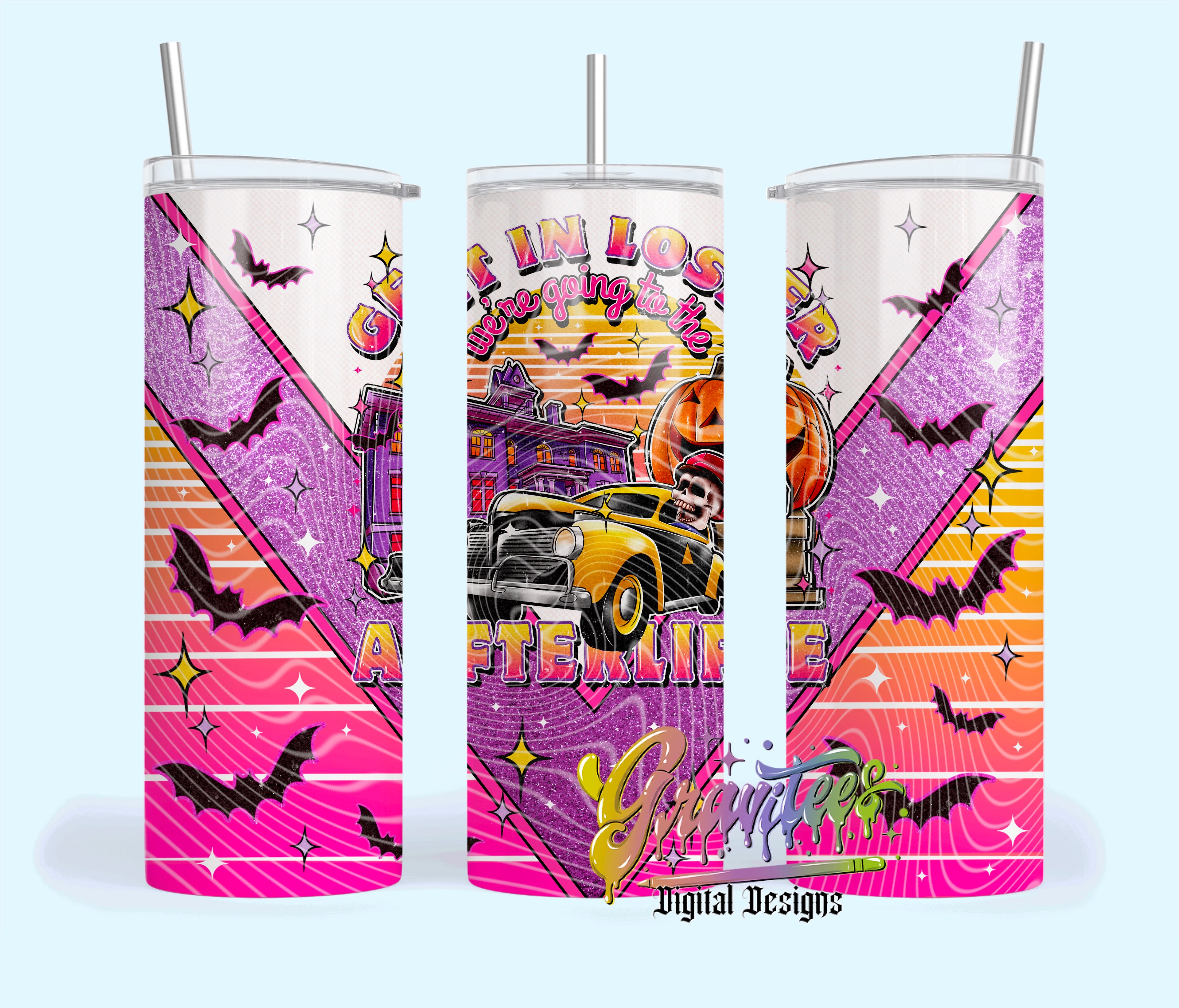 Get In Loser Halloween 20oz Skinny Template PNG, Halloween Clipart for ...