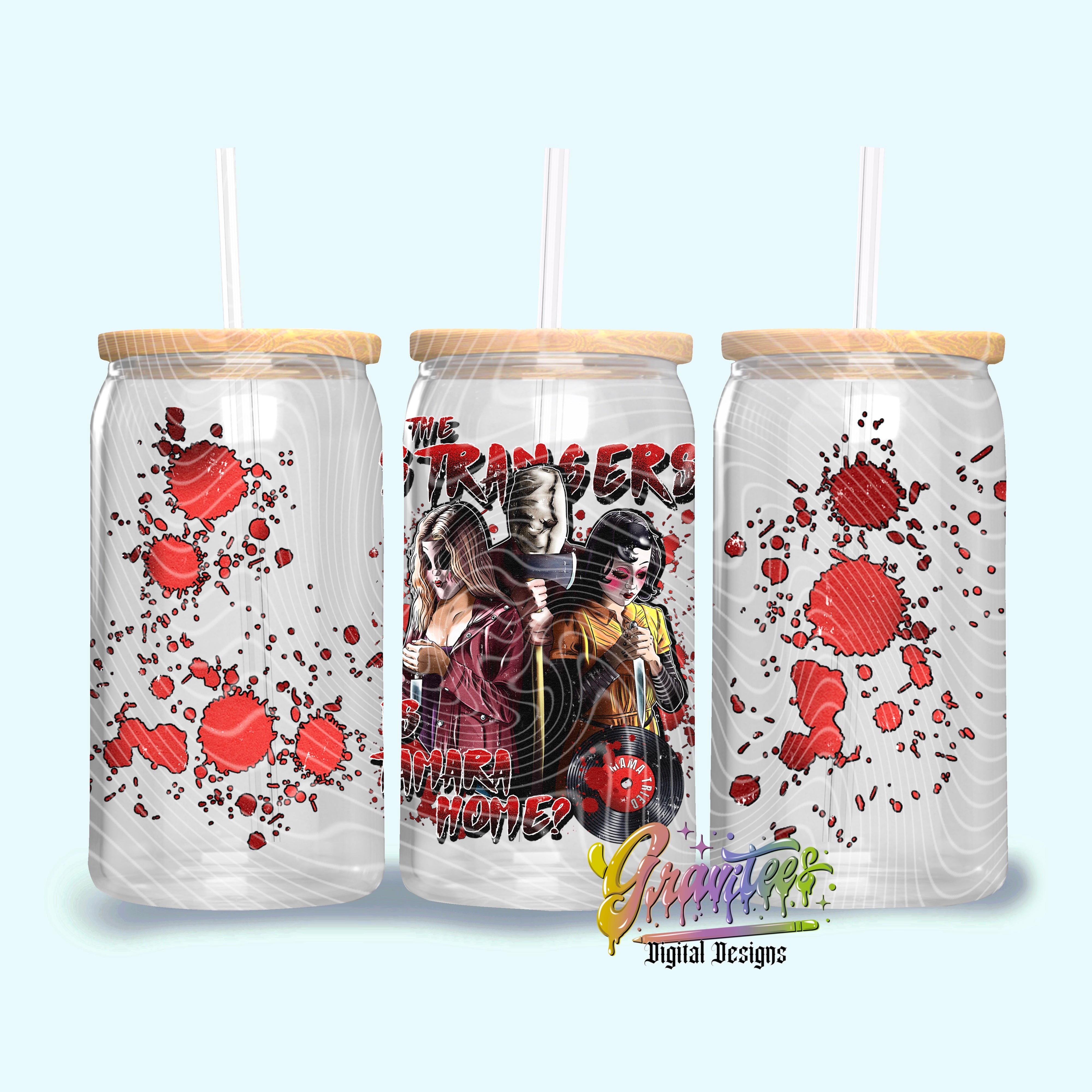Slasher Trio Libbey Template PNG, Halloween Clipart for UVDTF or Subli ...