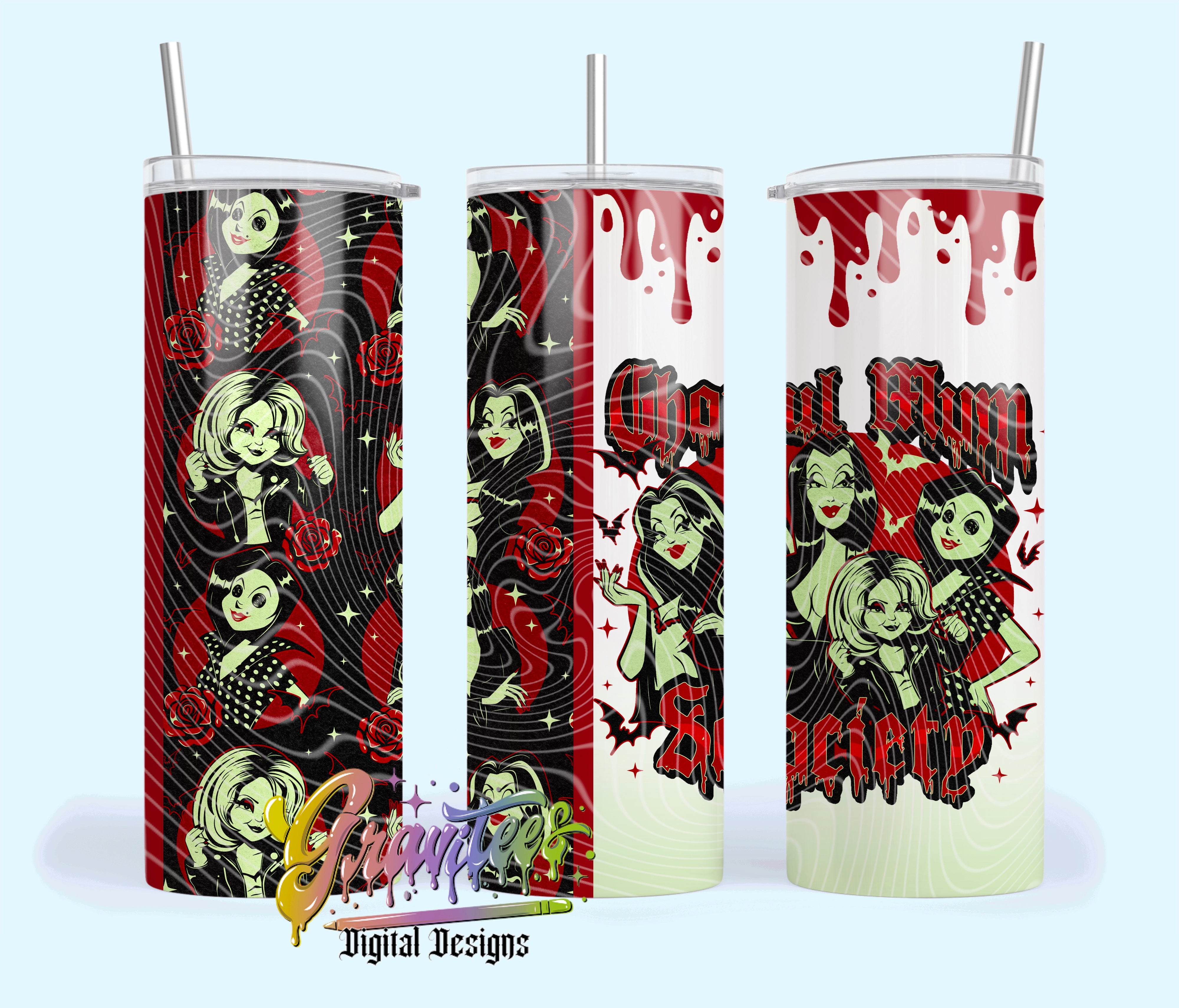 Ghoul Mum 20oz Tumbler Template Design PNG, for UVDTF or Sublimation P ...