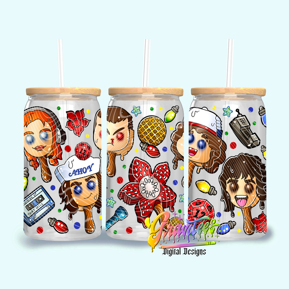 Strange Popsicles 16oz Tumbler Template Design PNG, for UVDTF or Subli ...