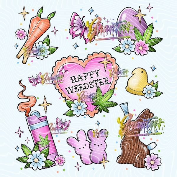 Happy Weedster Design Png, 420 Easter PNG, Spring Weed PNG for DTF or ...